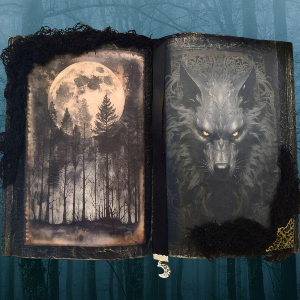The Full Moon Wolf Werewolf FANTASY Spell Book Renaissance Faire Stage ...