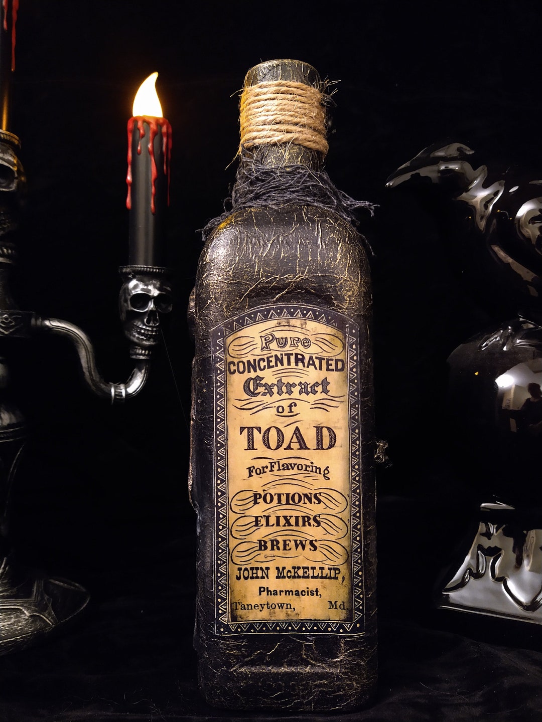 EXTRACT of TOAD / BAT Wings Poison Halloween Potion Bottles Spooky ...