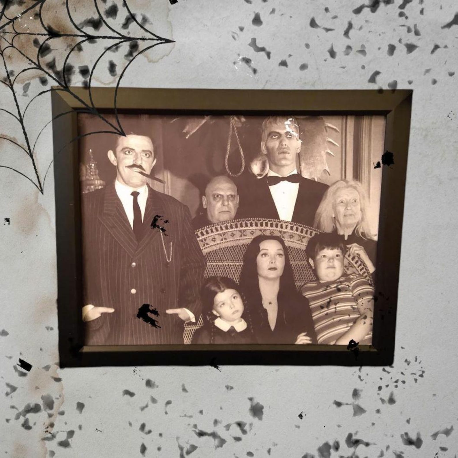 The ADDAMS FAMILY Snap Snap Framed Halloween Decor Print 8x10 W Black ...