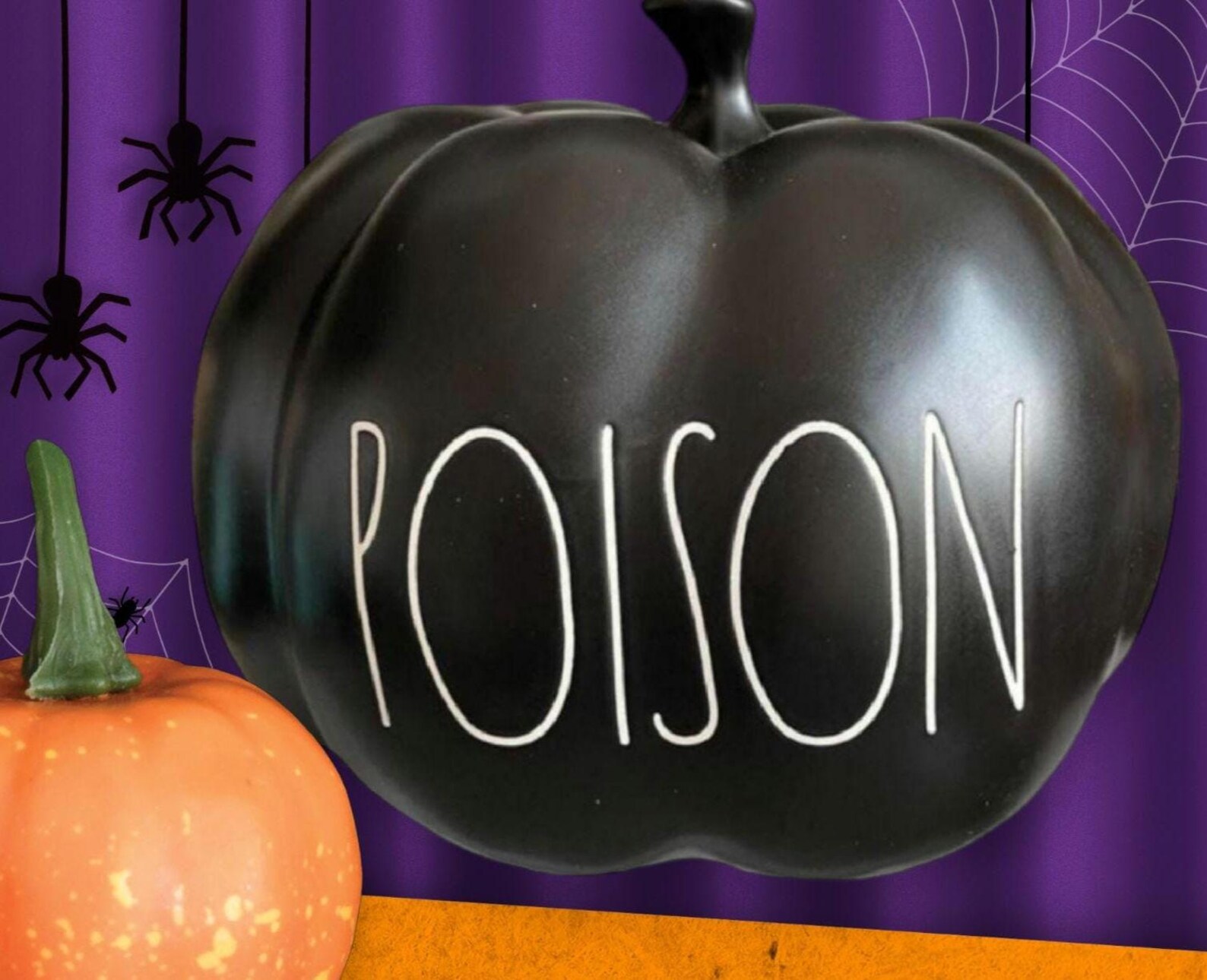 Rae Dunn Large POISON Matte Black Pumpkin Halloween Decor - Etsy