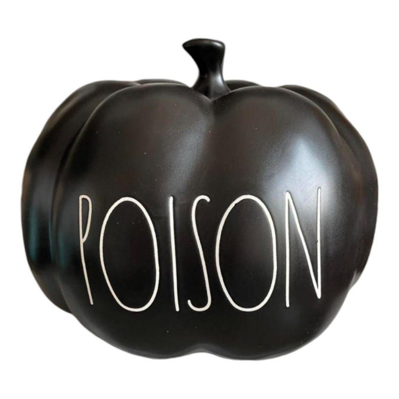 Rae Dunn Large POISON Matte Black Pumpkin Halloween Decor - Etsy