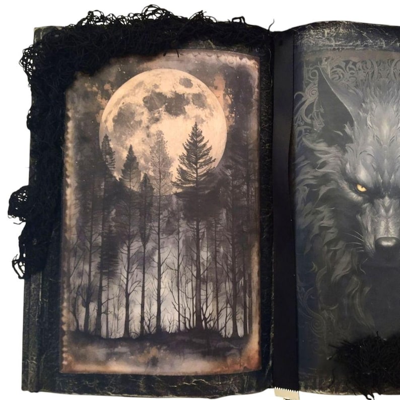 The Full Moon Wolf Werewolf FANTASY Spell Book Renaissance Faire Stage ...