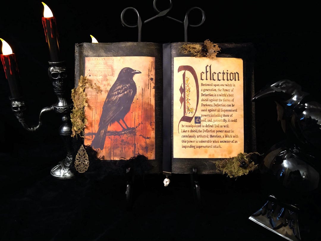 DEFLECTION Spell and RAVEN Spellbook Spooky Halloween Witch Gothic ...