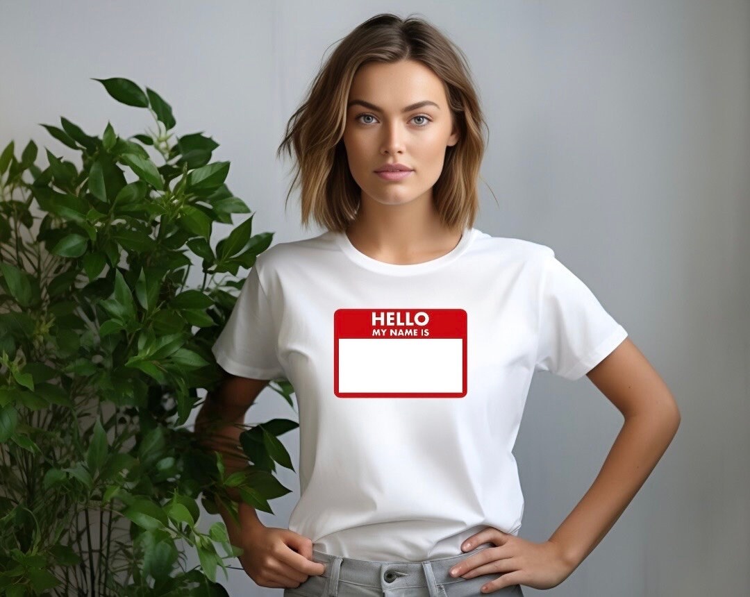 Hello My Name is Shirt, Hello My Name is Nametag, Custom Nametag Tshirt ...