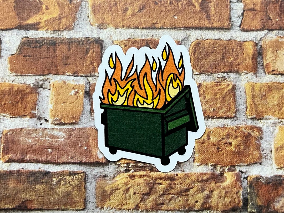 Hilarious Dumpster Fire Sticker - Etsy