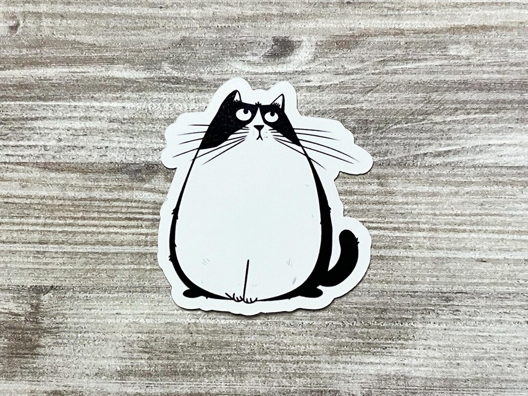 Fat Cat Sticker, Bumper Sticker, Car Decal, Window Sticker, Gift for ...
