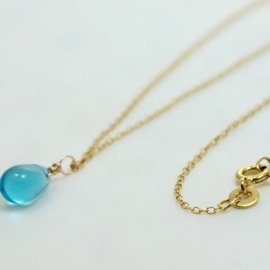 Blue Mermaid Gold Tear Necklace - Etsy