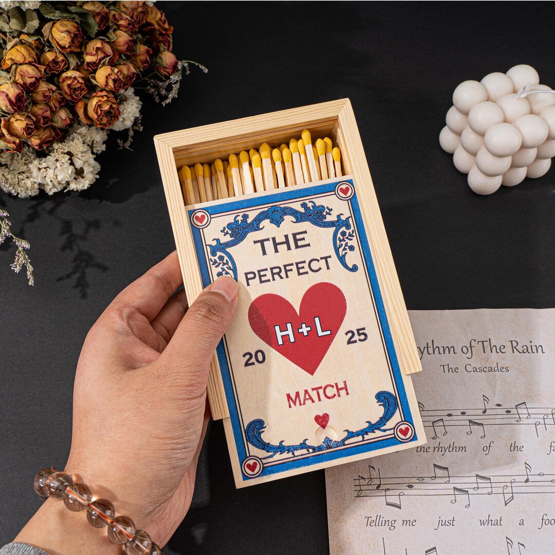 Personalized Couples Large Matchbox, Gifts for Couple, Custom Name ...