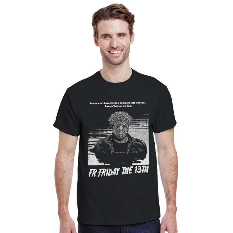 FR Friday the 13th Gen-z Jason Voorhees Funny T-shirt | Broccoli Hair ...