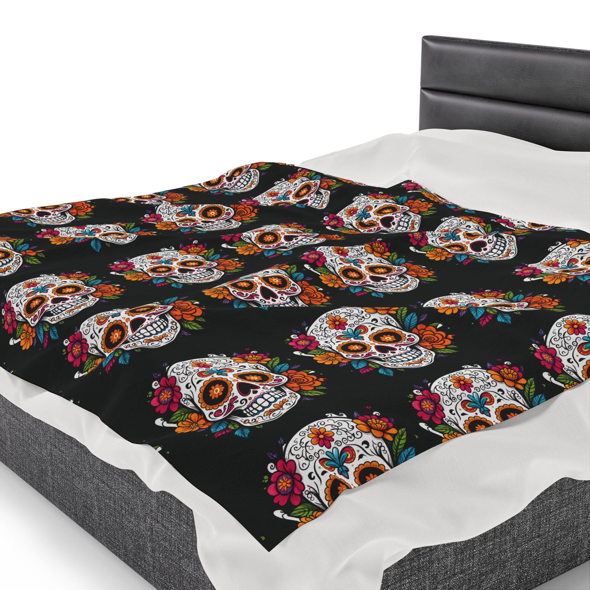 Mexican Blanket Day of the Dead Blanket Cozy Mexican Blanket for Winter ...