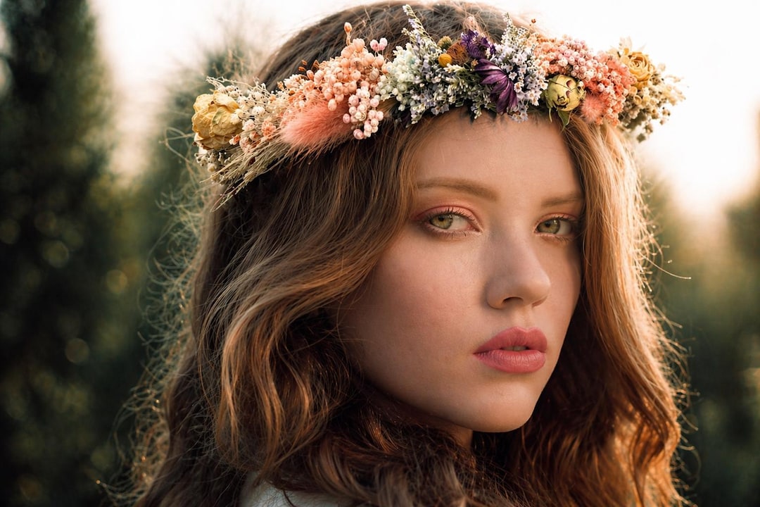 Rustic Dried Flower Crown – Boho Bridal Floral Headpiece - Etsy
