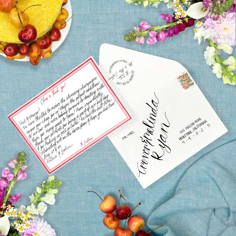 Custom Handwritten Thank You Notes Elegant Personalized Stationery for ...