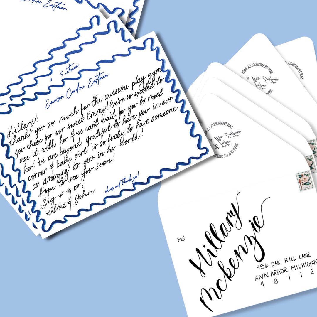 Handwritten Thank You Notes, Personalized Stationery | Custom Cards for ...