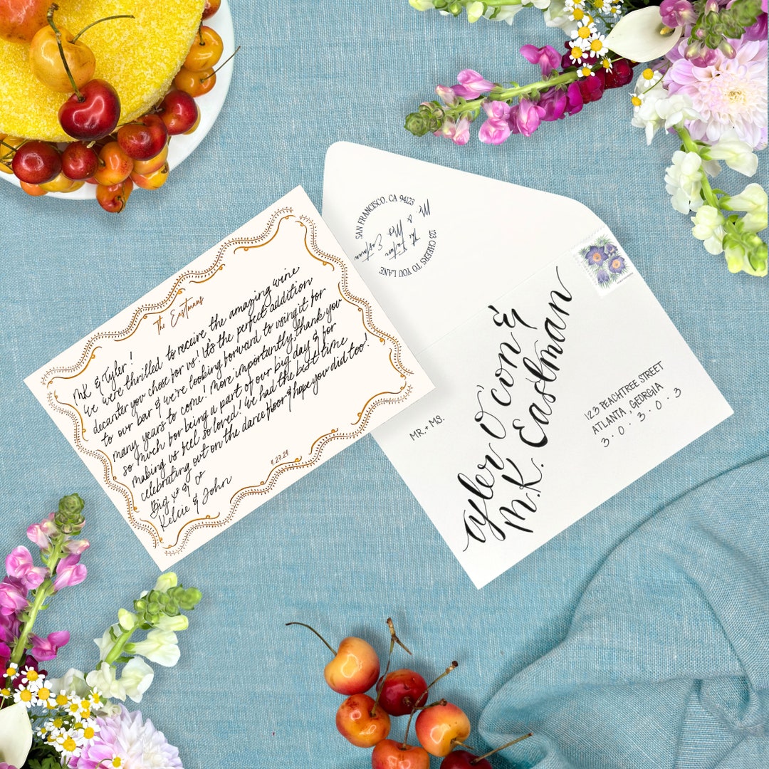 Custom Handwritten Thank You Notes Elegant Personalized Stationery for ...