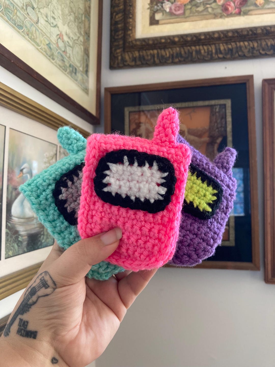 T9 Wallet, Crocheted and Handsewn Flip Cell Phone Inspired Wallet - Etsy