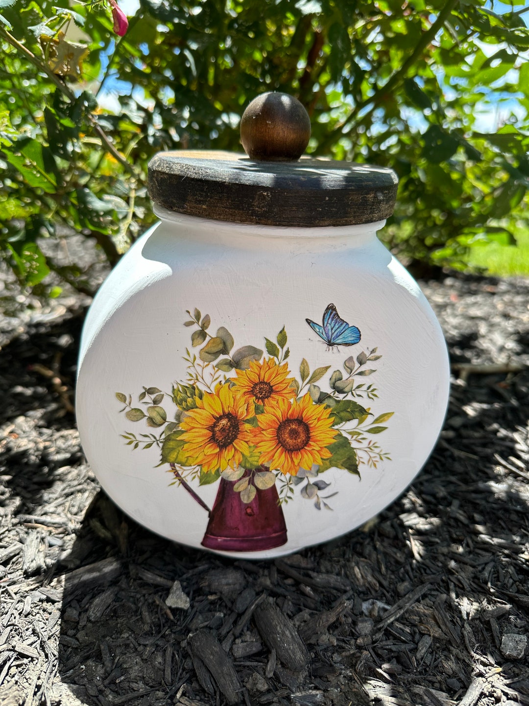 Sunflower Cookie Jar - Etsy