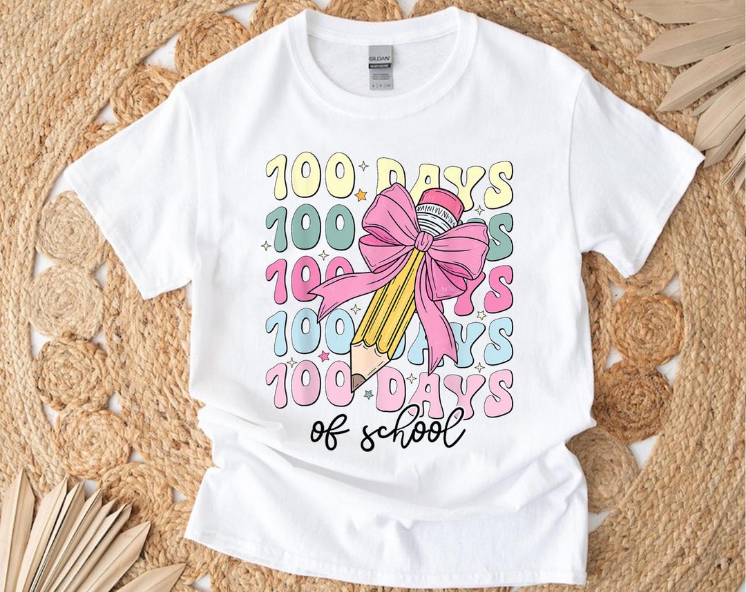 100 Days of School Girls Coquette Bow 100th Day of School Png, 100th ...