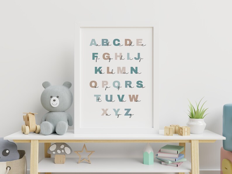 Alphabet Poster Printable Alphabet Chart Print Educational Wall Art ...