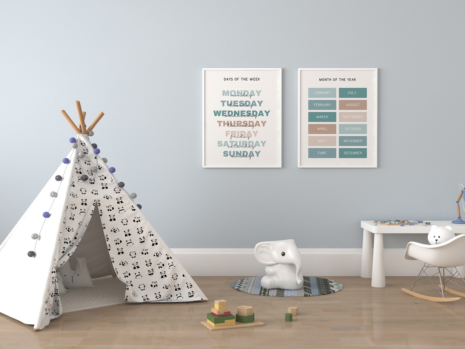 Days of the Week Printable Educational Poster Months of the Year ...