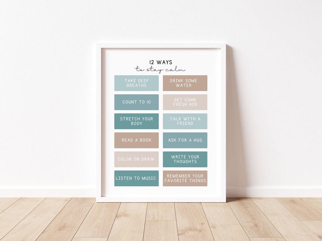 Ways to Stay Calm, Toddler Calming Poster, Calming Poster for Kids ...