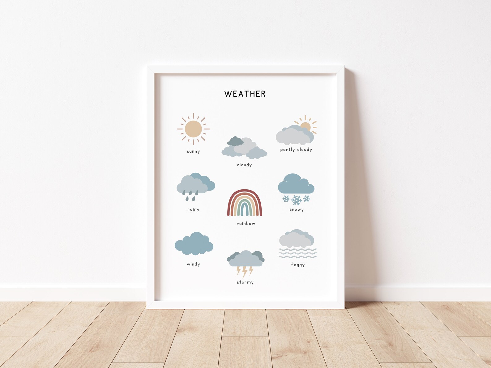 Weather Chart Preschool Printables Wall Poster Educational Poster ...