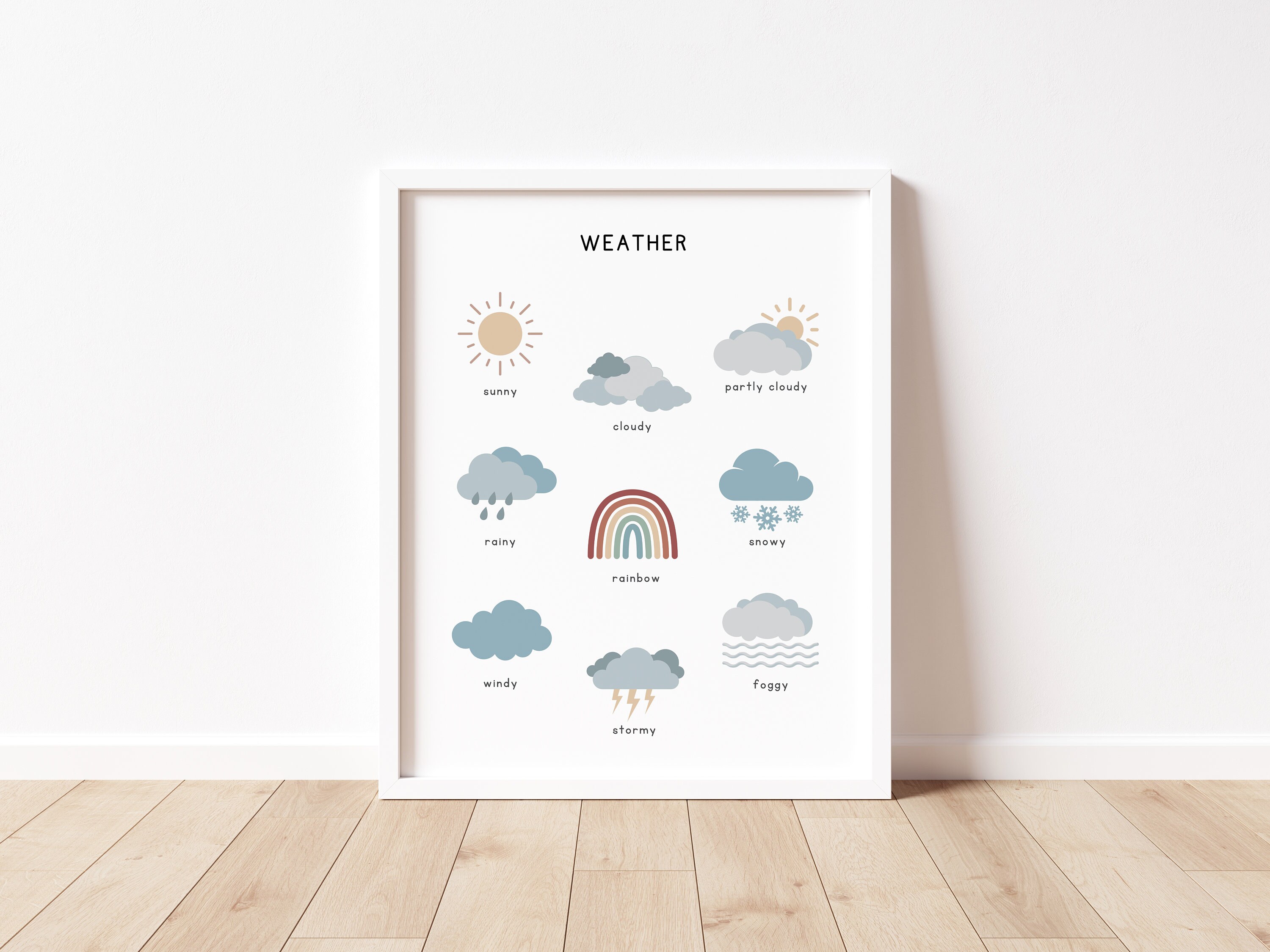 Weather Chart Preschool Printables Wall Poster Educational Poster ...