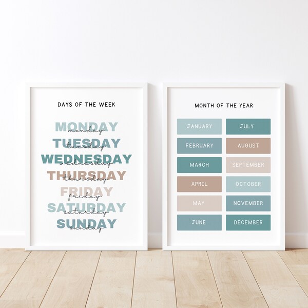 Days of the Week Poster - Etsy
