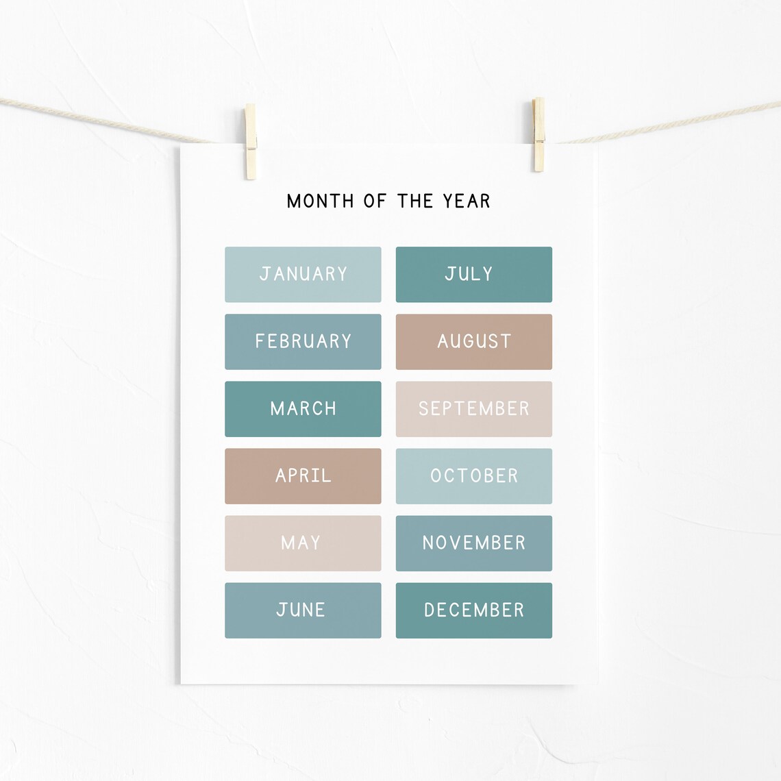 Days of the Week Printable Educational Poster Months of the Year ...