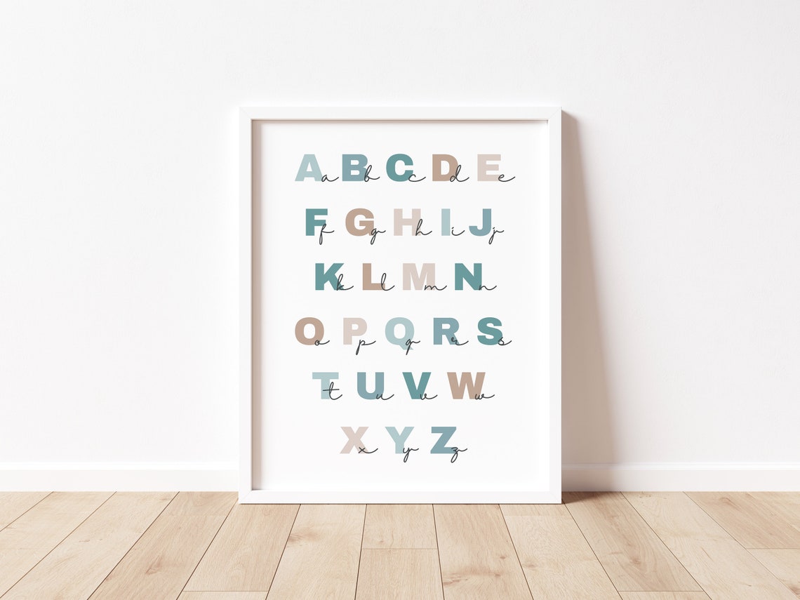 Alphabet Poster Printable Alphabet Chart Print Educational Wall Art ...