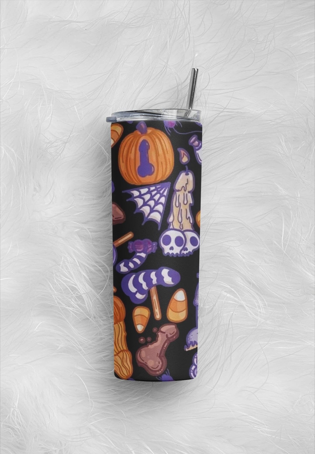 Inappropriate Adult Halloween Peen 20oz or 30oz Skinny Tumbler glow in ...