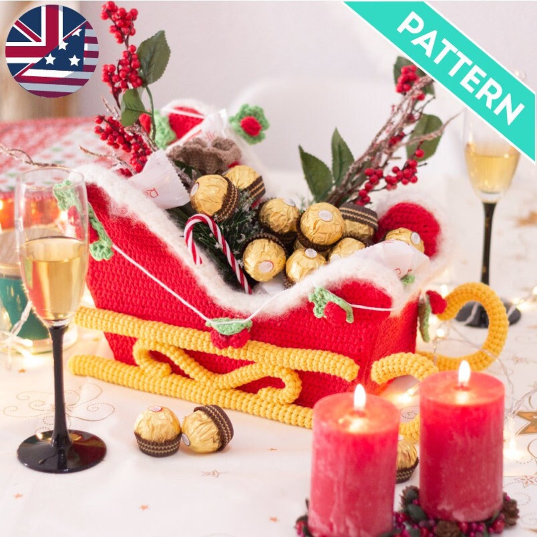 Crochet Christmas Sled ENGLISH PATTERN, PDF, Amigurumi Christmas Sled ...