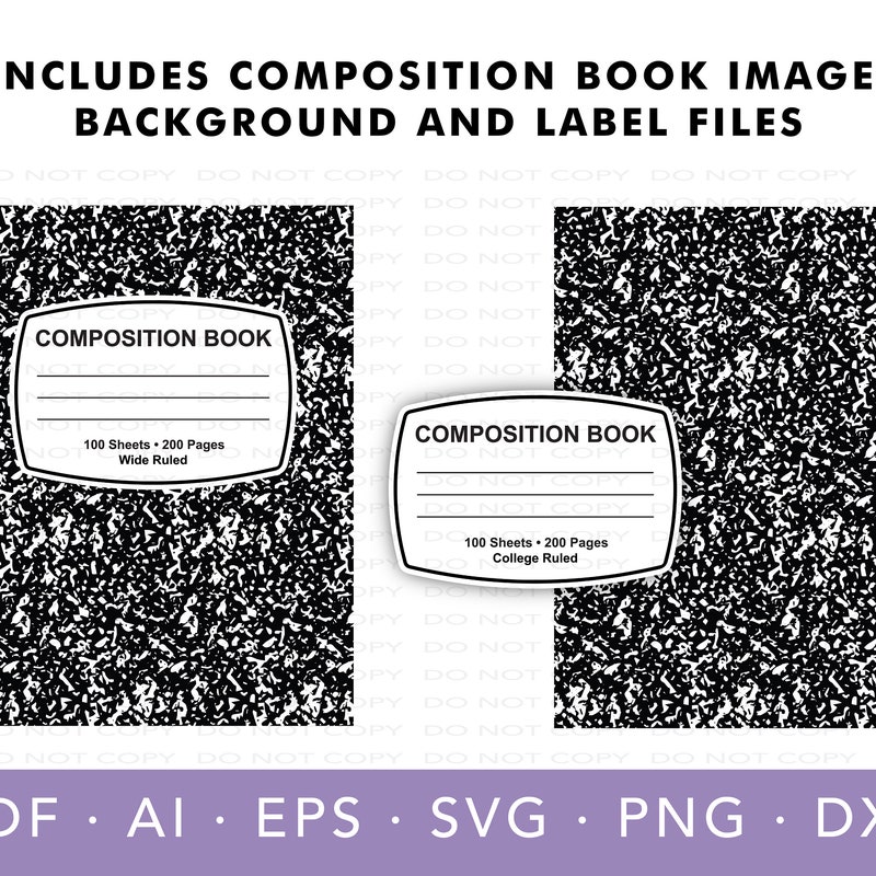 Composition Label Svg - Etsy