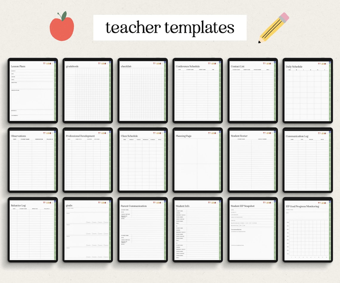 Teacher Digital Planner 2025-2026 | Goodnotes | Monthly Digital Planner ...