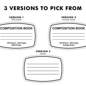 Composition Book SVG | Composition Book Cover | Notebook Template - Etsy