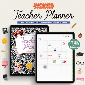 Teacher Digital Planner 2025-2026 | Goodnotes | Monthly Digital Planner ...