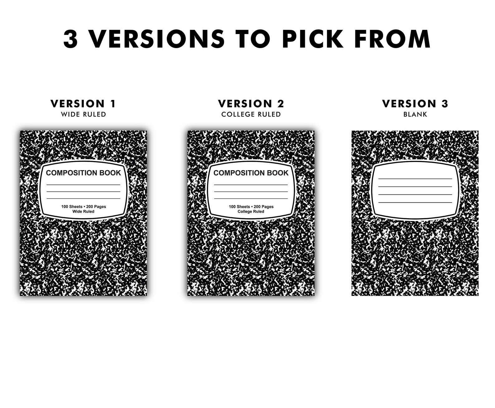 Composition Book SVG | Composition Book Cover | Notebook Template - Etsy