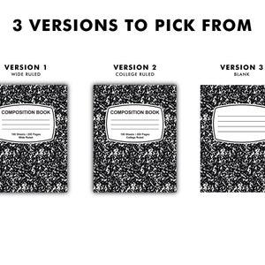 Composition Book SVG | Composition Book Cover | Notebook Template - Etsy