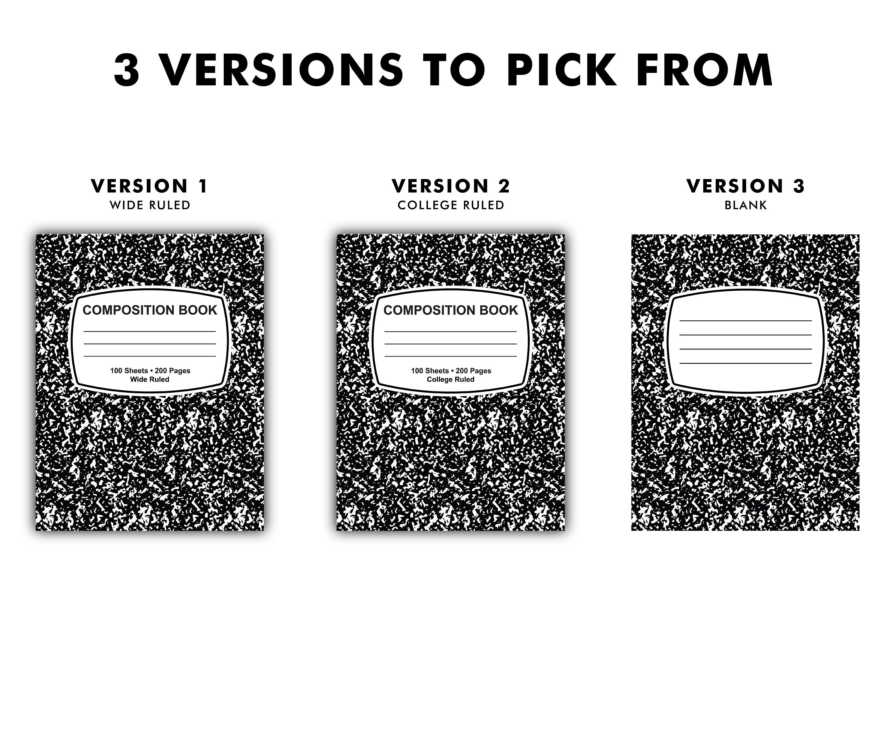 Composition Book SVG | Composition Book Cover | Notebook Template - Etsy