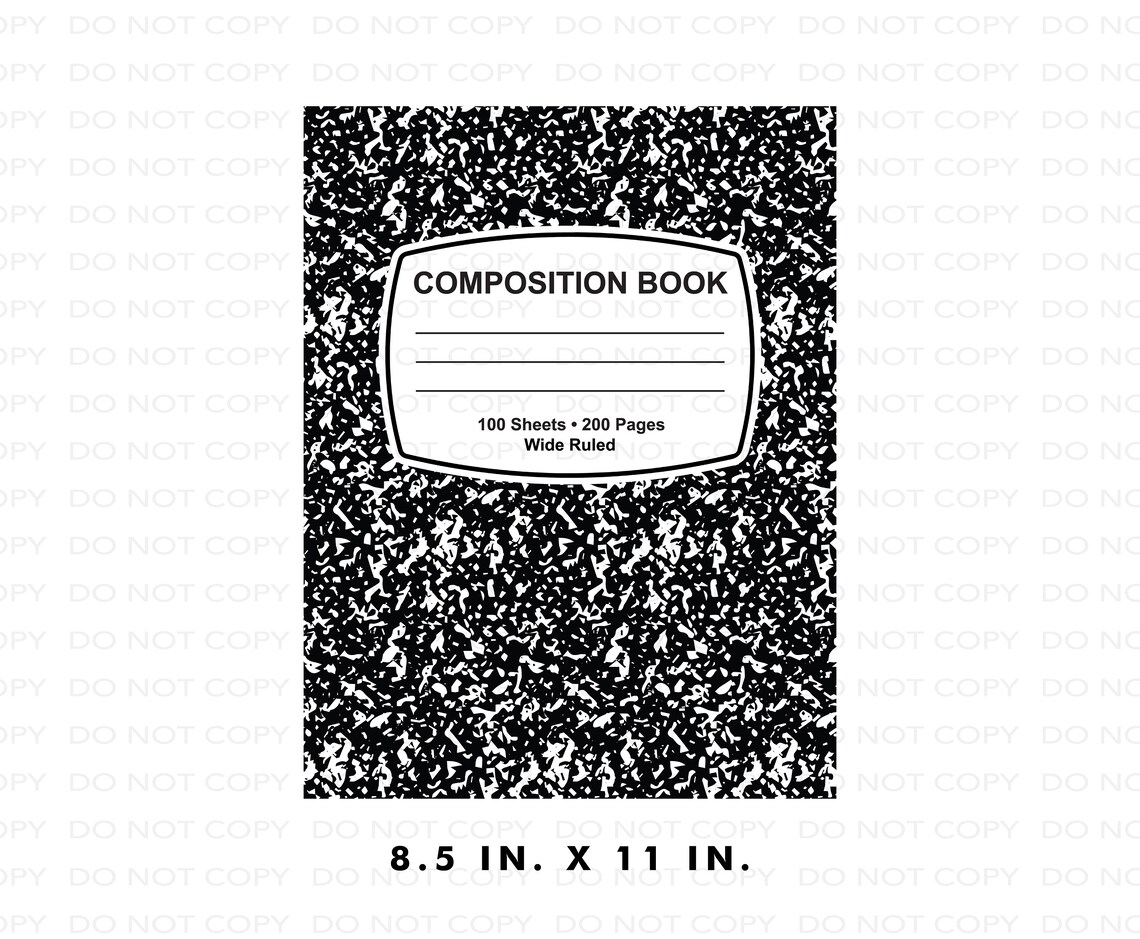 Composition Book SVG | Composition Book Cover | Notebook Template - Etsy