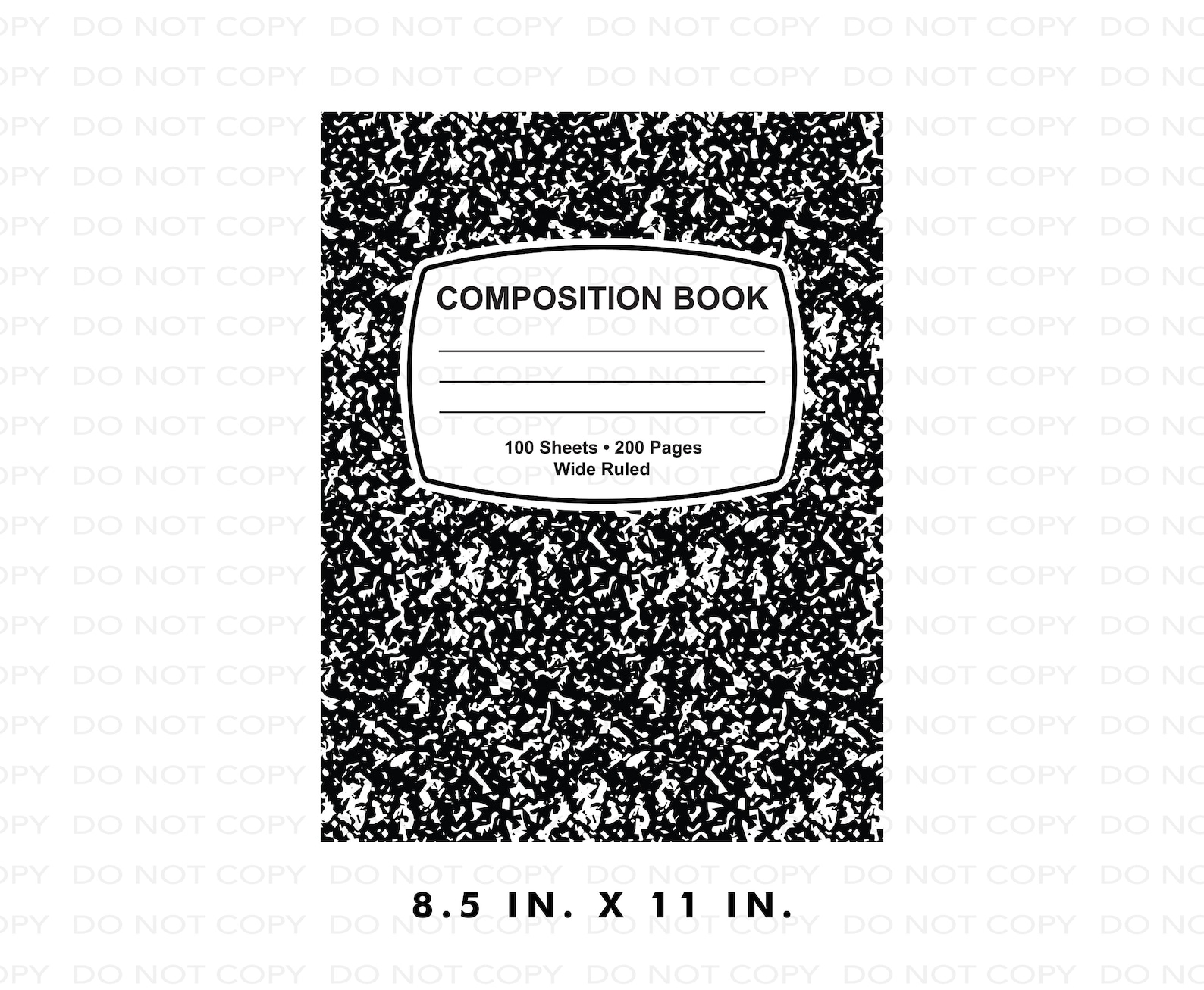 Composition Book SVG | Composition Book Cover | Notebook Template - Etsy