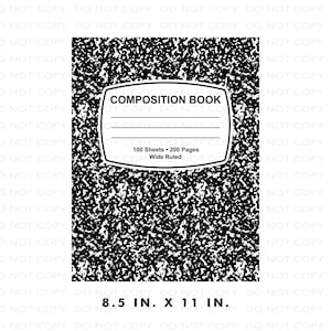 Composition Book SVG | Composition Book Cover | Notebook Template - Etsy