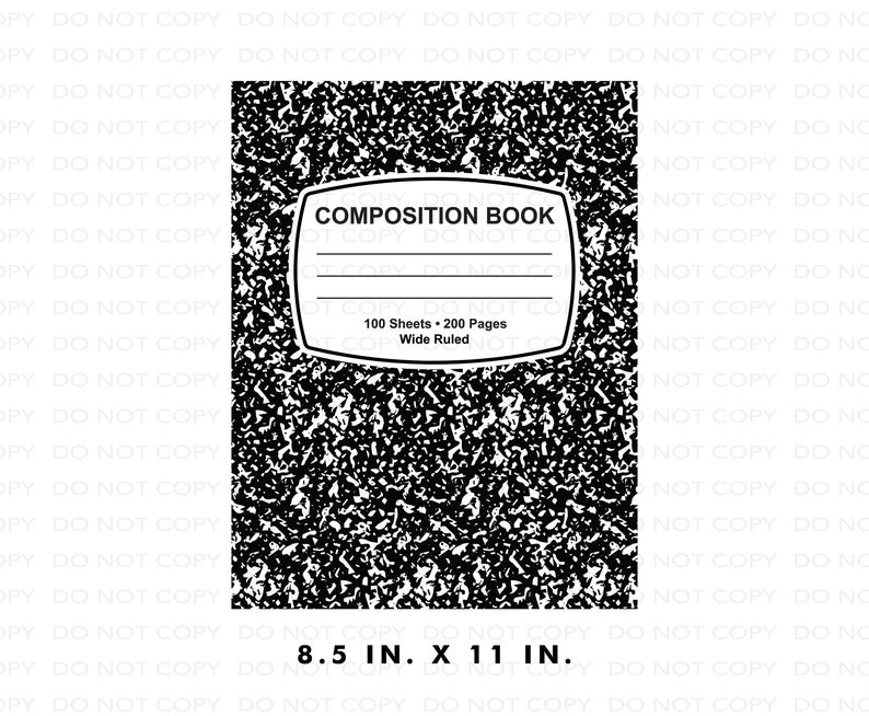 Composition Book SVG | Composition Book Cover | Notebook Template - Etsy