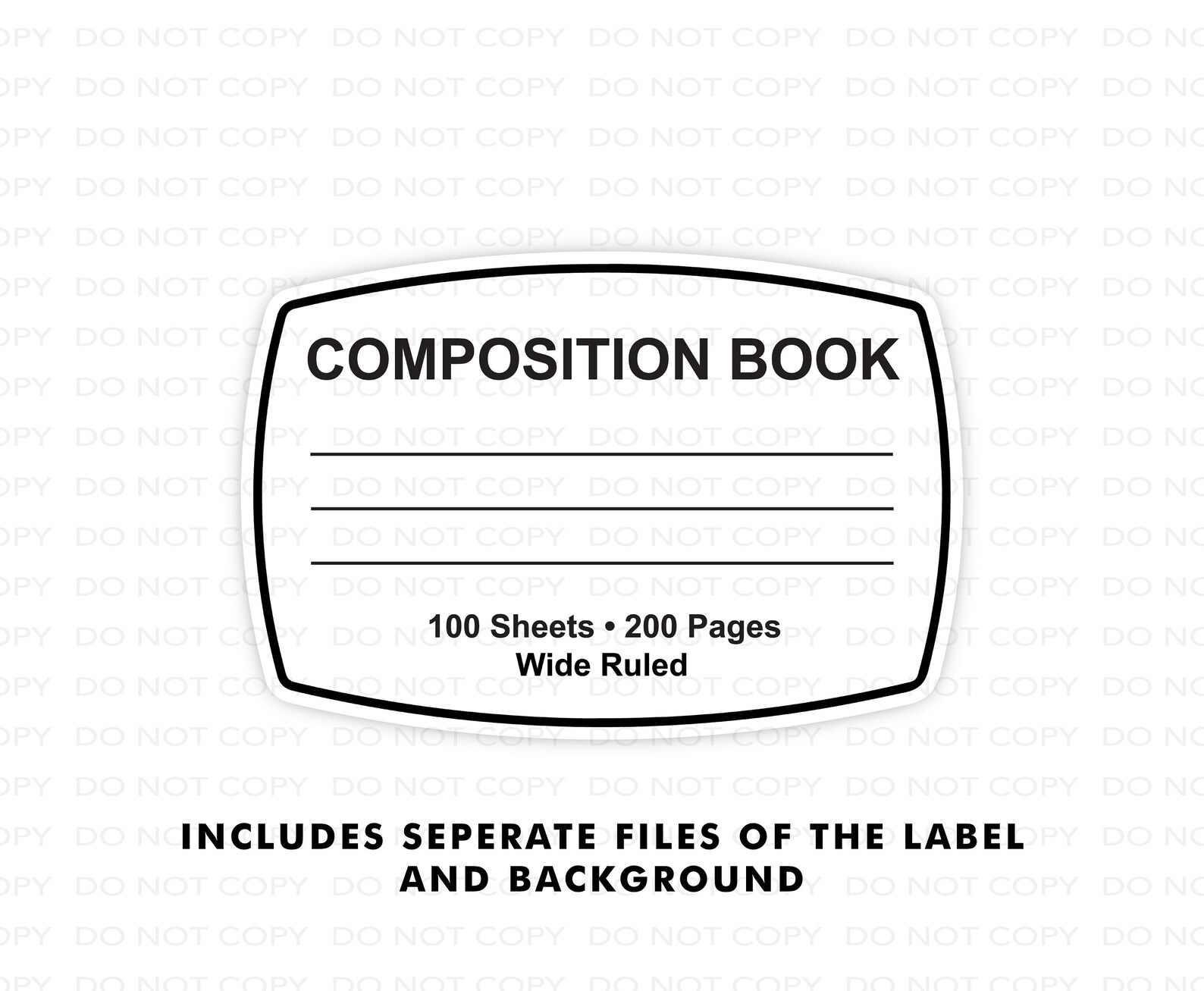 Composition Book SVG | Composition Book Cover | Notebook Template - Etsy