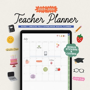 Teacher Digital Planner 2025-2026 | Goodnotes | Monthly Digital Planner ...