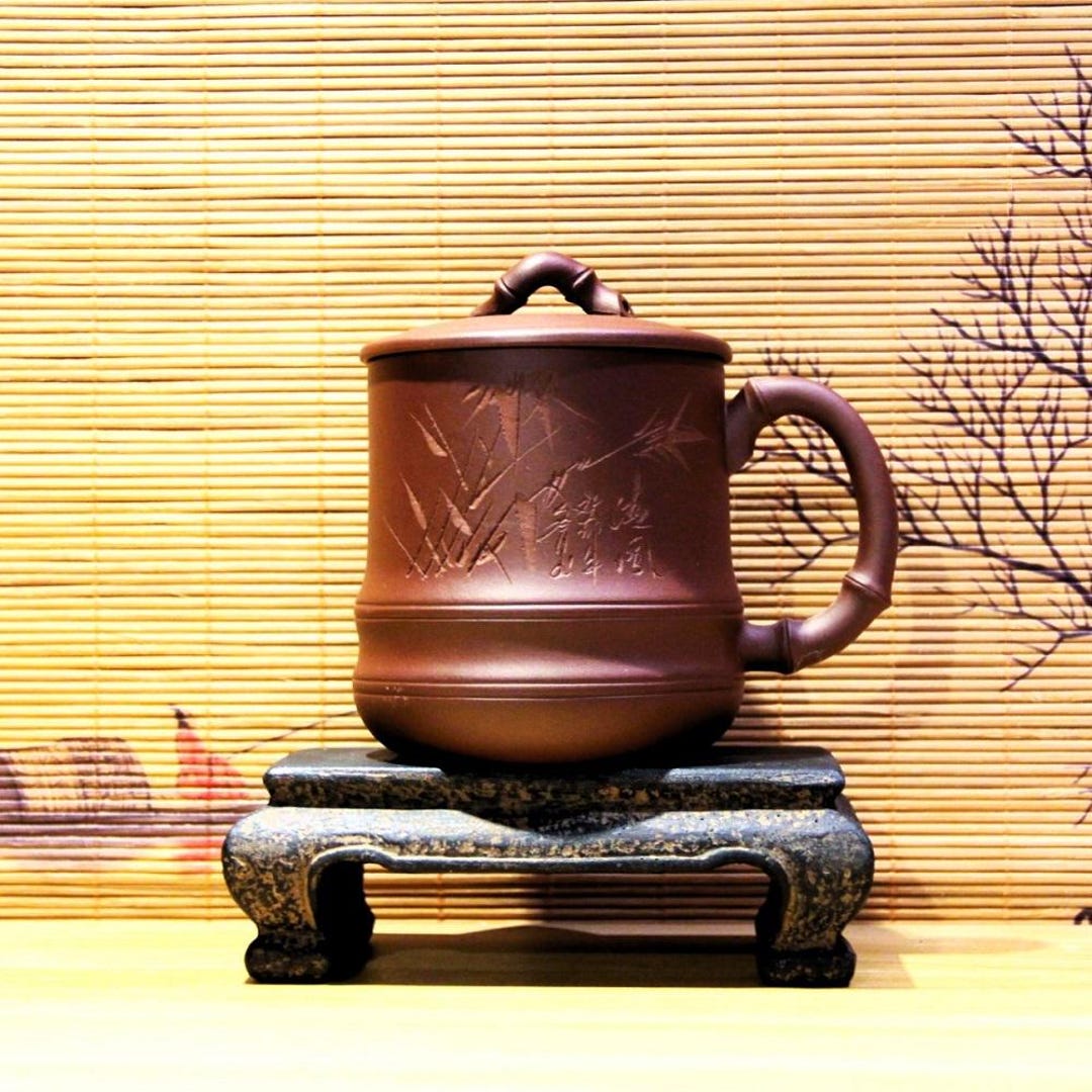 Yixing Zisha Tea Mug [qingfeng Bamboo] 450ml | Handmade Tea Mug ...