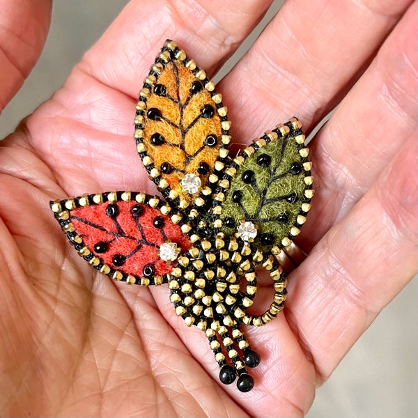 Felt Zipper Brooch - Etsy