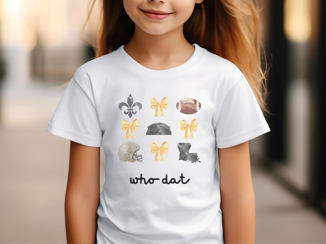 New Orleans Fan Tshirt Girls Who Dat Nola Coquette Football Tee Gift ...