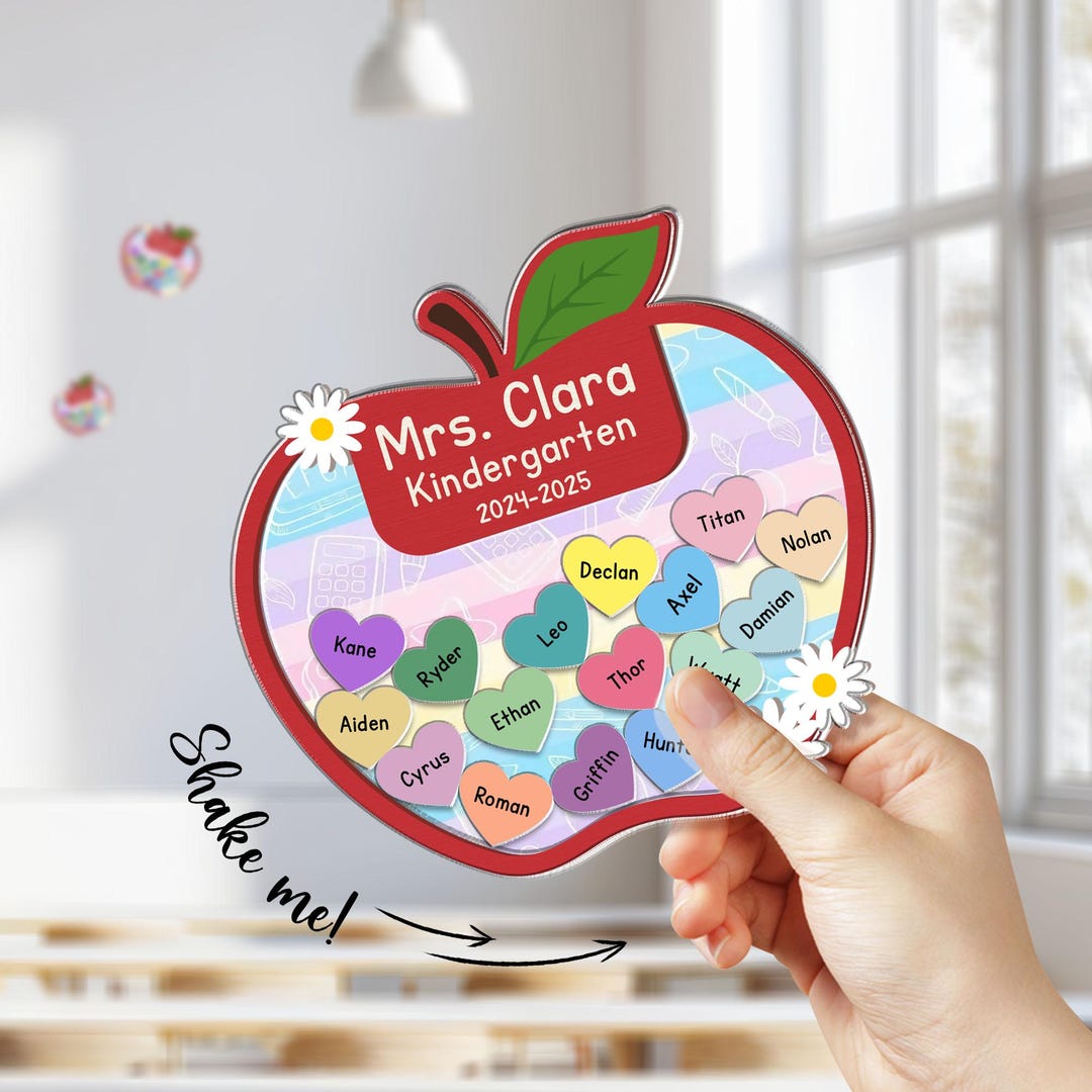 Personalized Teacher Apple Magnet,teacher Shaker,teacher Appreciation ...