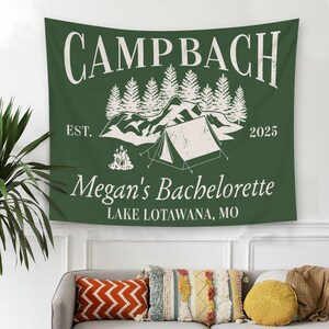 Custom Camp Bach Banner, Camp Bachelorette Decor, Camp Bach Sign, Lake ...
