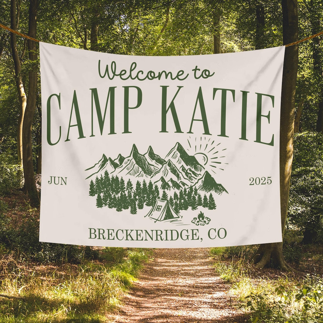 Custom Camp Bach Banner, Camp Bachelorette Decor, Camping Bachelorette ...